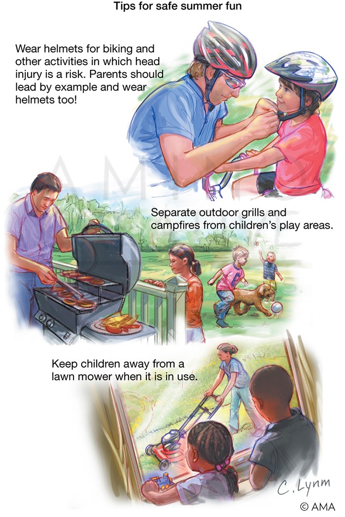 Tips for safe summer fun Illustration by Amino Creative, LLC | Medical ...